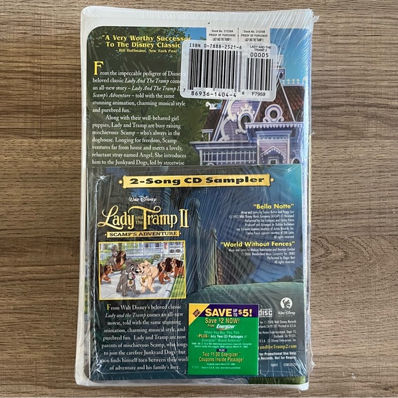 Disney | Media | Lady And The Tramp 2 Scamps Adventure Disney Vhs Brand ...